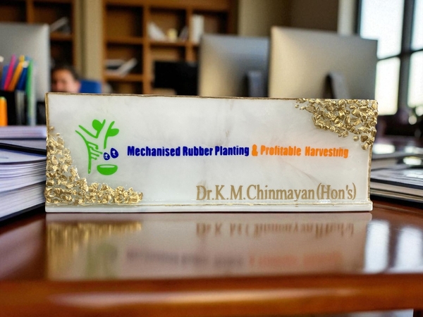 Resin Name Plate With Pen Stand - The Resin Studio