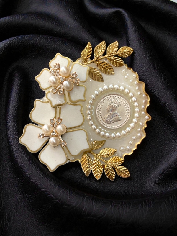 Silver Coin Resin Platter (3'') - Resin & Scented Candles