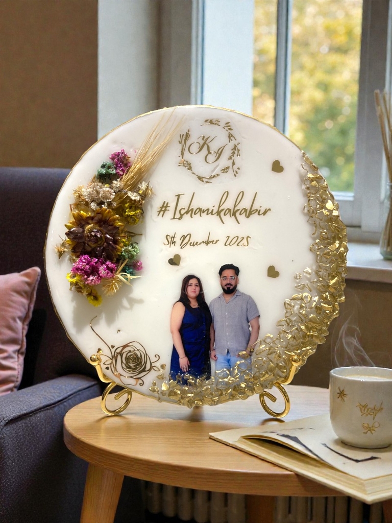 Handmade Wedding Resin Frame (MDF) (8") - The Resin Studio