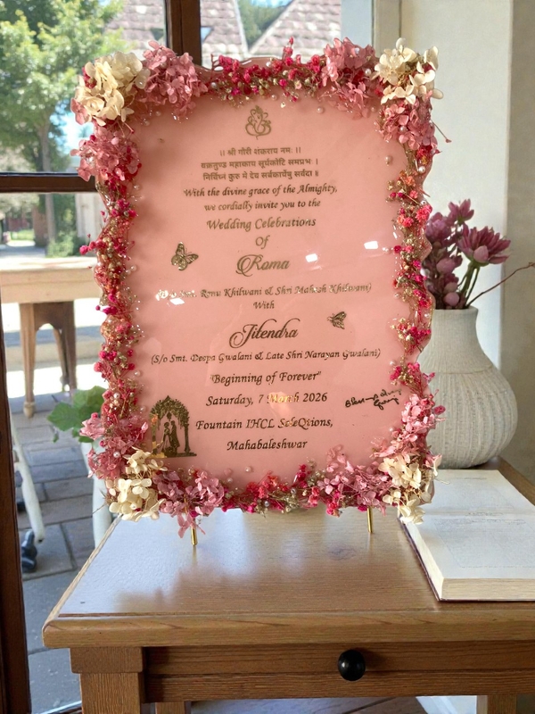 Resin Wedding Invitation Card (12"*16") - Resin & Scented Candles